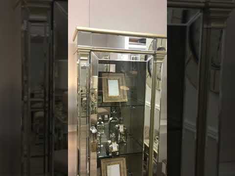 Athens Gold Mirrored 1 Drawer 4 Shelf Display Cabinet Chest