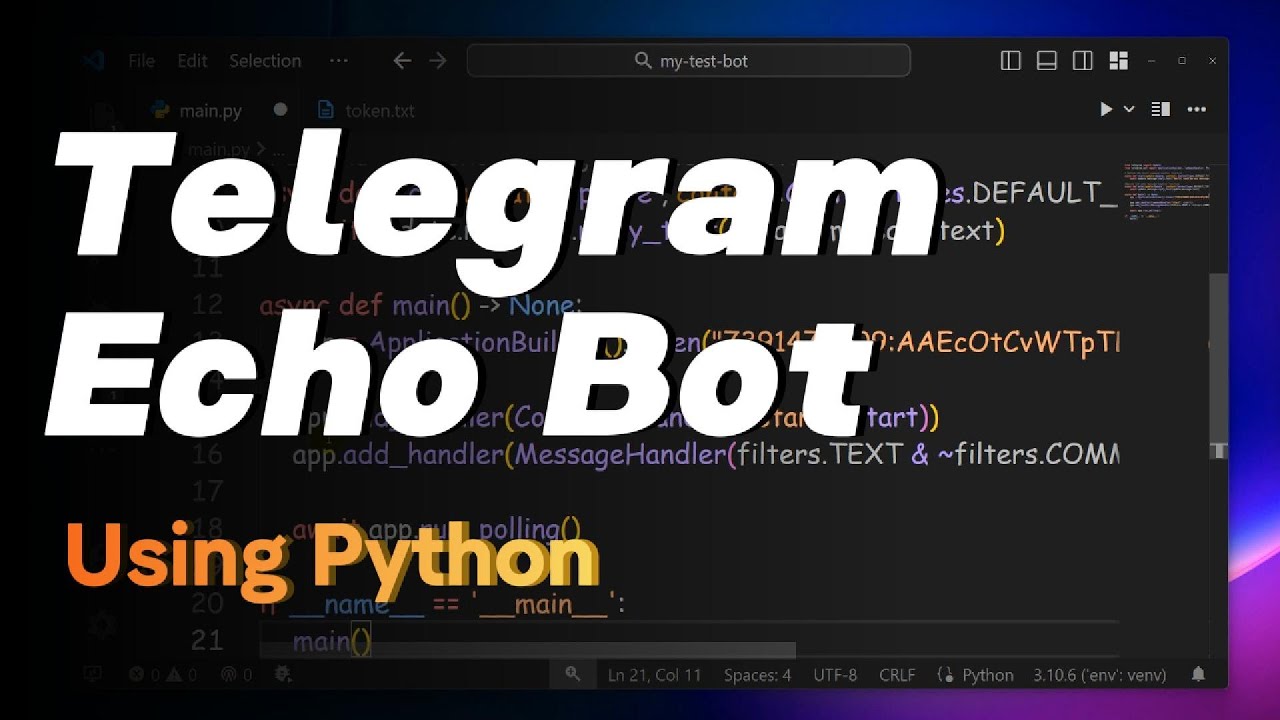 Build a Simple Echo Telegram Bot in Python | Step-by-Step Tutorial✨