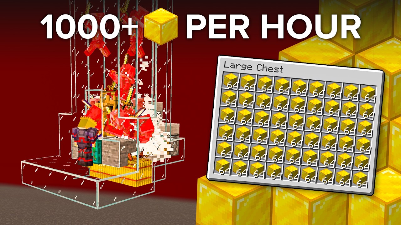 Minecraft’s Greatest Gold XP Farm - 1000 Gold Blocks Per Hour ...