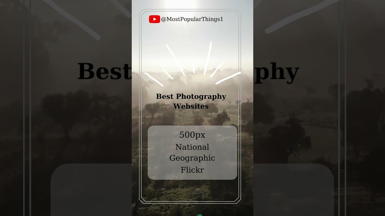 Best Photography Websites #reels #photography #500px #nationalgeographic #flickr