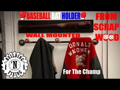 A Wall Mounted Baseball Bat Holder from Scrap Wood in Your Shop.