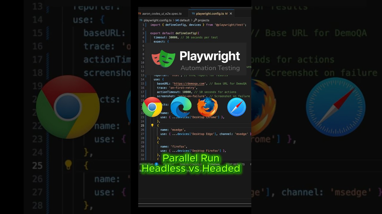 Playwright Parallel Test - Headless vs Headed 💻 #codewithme #testautomation #playwright #javascript