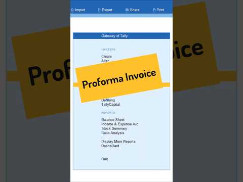 how to print Proforma Invoice in #TallyPrime like a pro!