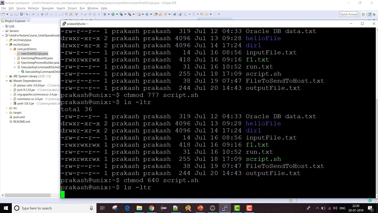 Unix For Testers - 43-  Execute Shell Script from Java code Using Jsch