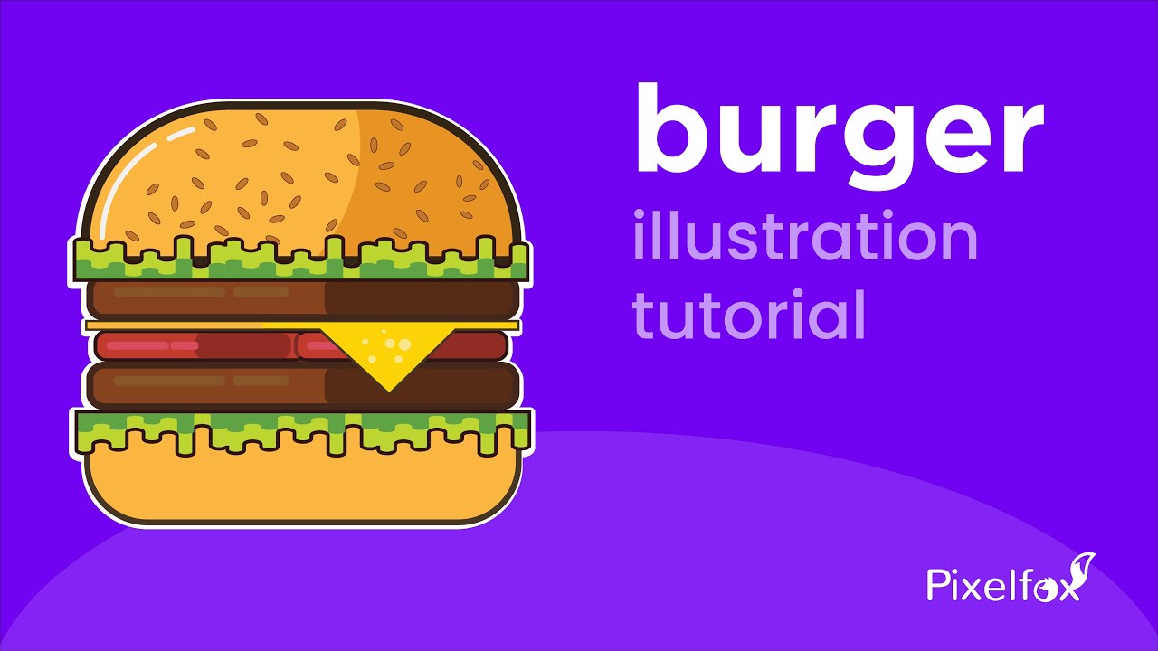 burger illustration tutorial - whatsapp sticker design #illustrator#animator#adobe