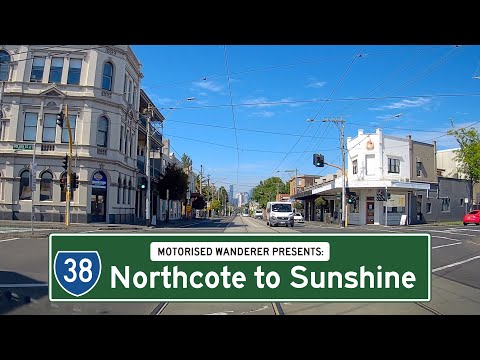 Melbourne State Route 38: Northcote to Sunshine (Real Time Driving 4K)