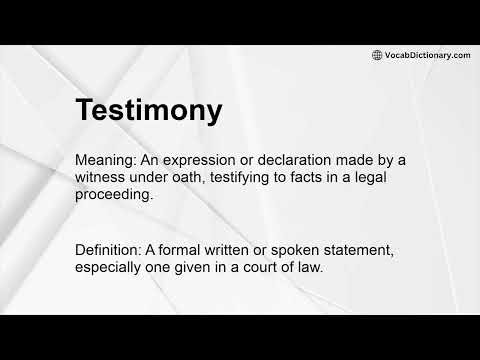 Testimony Meaning