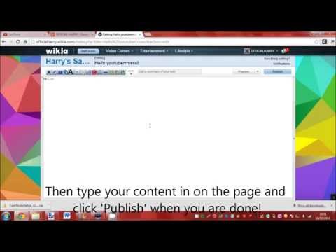 Wikia - Creating a page.