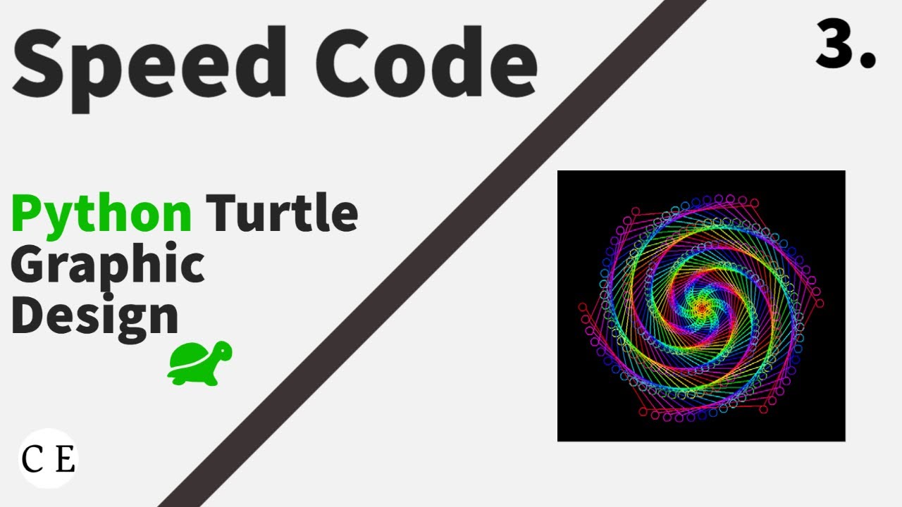 3. Python Turtle Graphic Design - Speed Code || Multicolour 3D Circular Ring Design