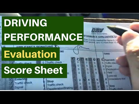Understanding Driving Performance Evaluation Score Sheet - DMV California