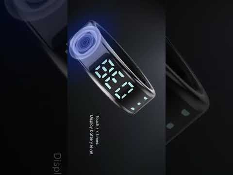 SR08 Smart Ring Smart Screen Rings Charging Control Stainless Steel Heart Rate Blood Oxygen Monitor