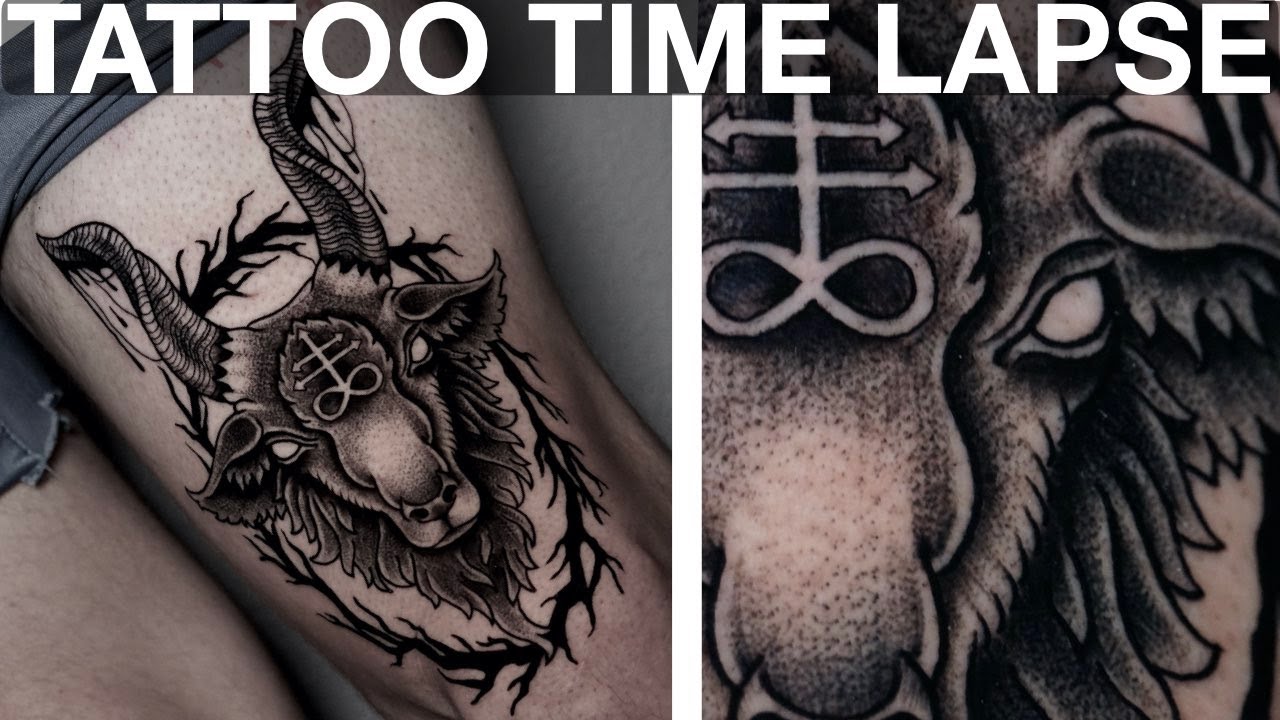 - Satan Baphomet Goat Tattoo Time Lapse -