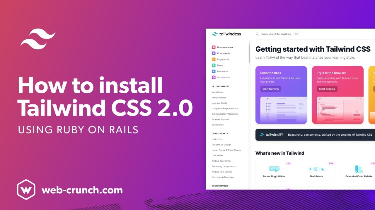 How to Install Tailwind CSS 2.0 using Ruby on Rails