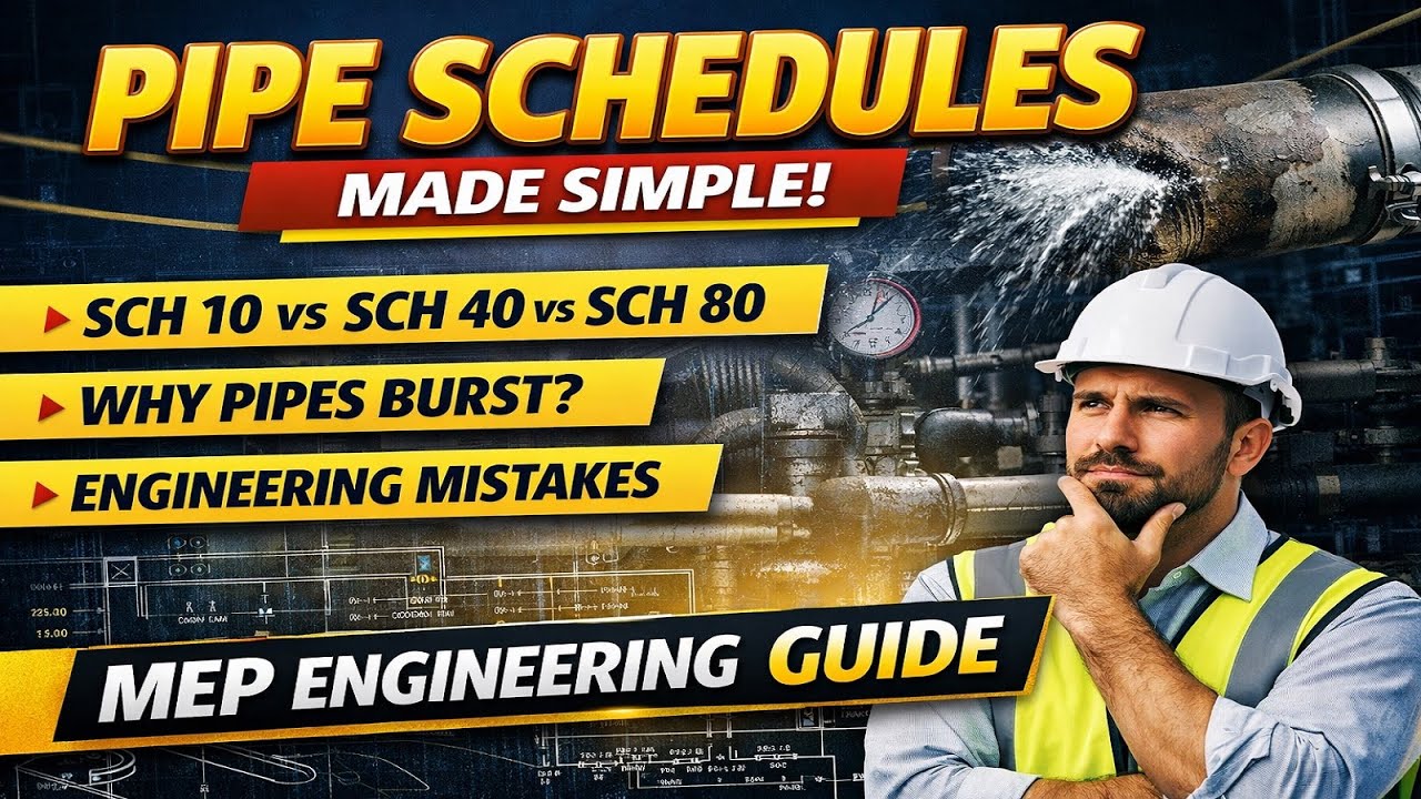 Pipe Schedules Explained Simply | SCH 10 vs SCH 40 vs SCH 80 | MEP Engineering Masterclass