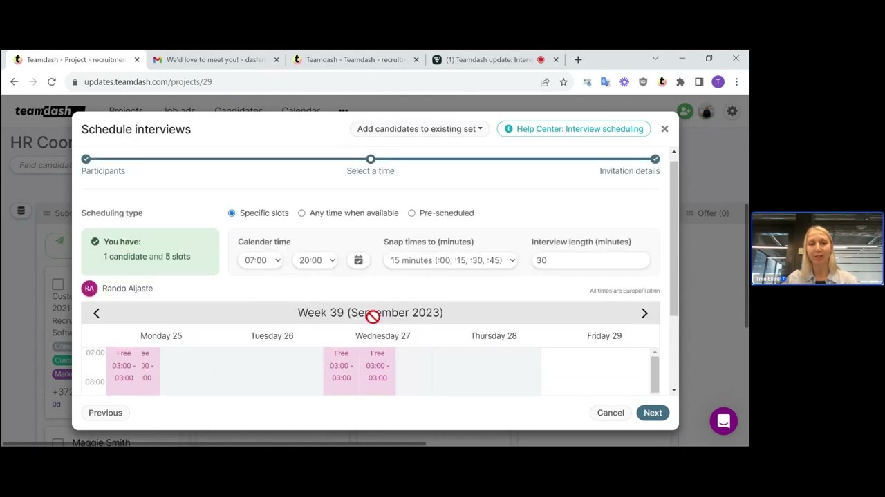 Interview Scheduling tool