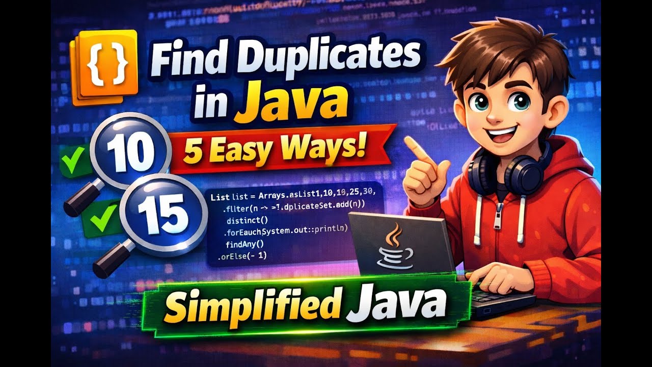 Java Interview Question: Find Duplicates Numbers Using Java 8 Streams (5 Approaches)