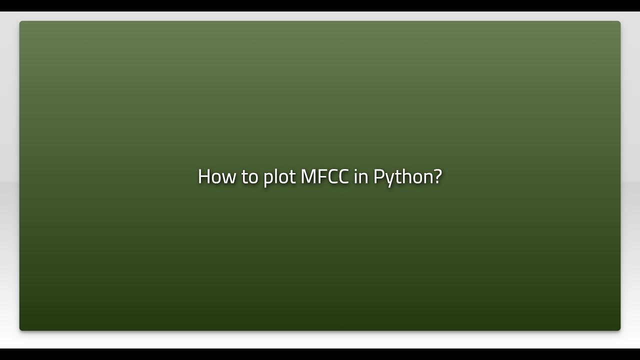 How to plot MFCC in Python?