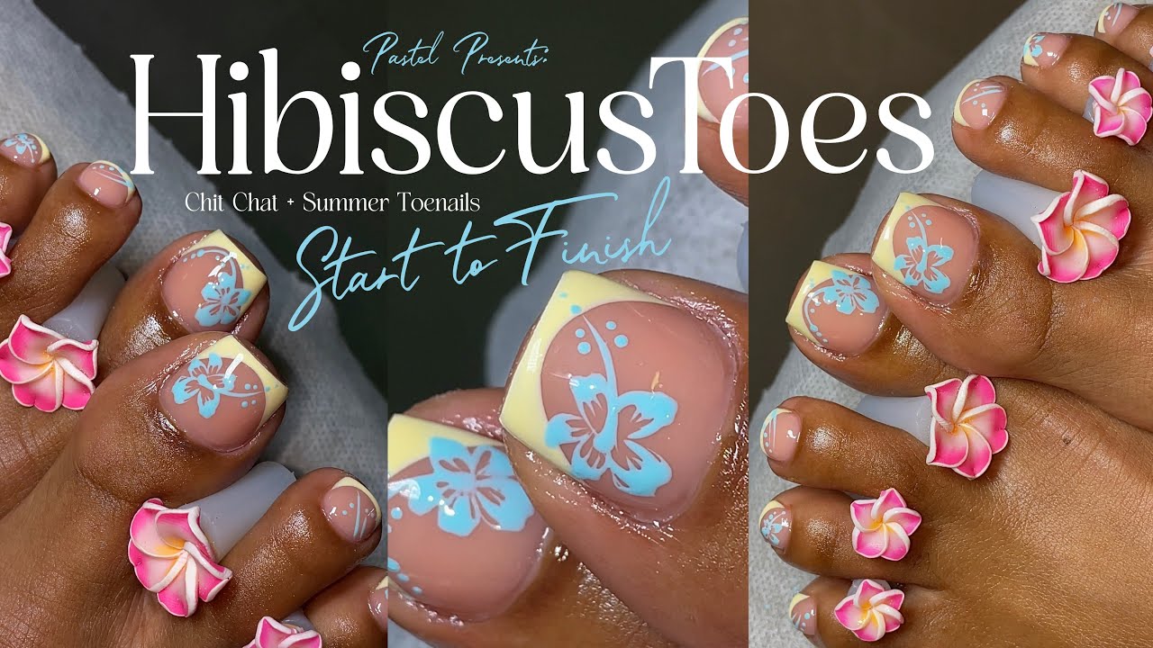 Hibiscus Flower Toenail Art | Summer Pedicure INSPO 🌺