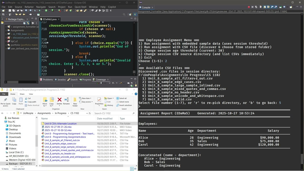 CS 1102 Unit 8 - Programming Assignment