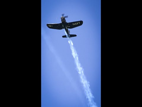 Vought F4U "Corsair" High Speed dive | Pratt & Whitney Radial engine sound #shorts