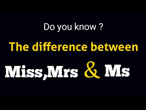 The difference between "Miss,Mrs & Ms" | Through Tamil