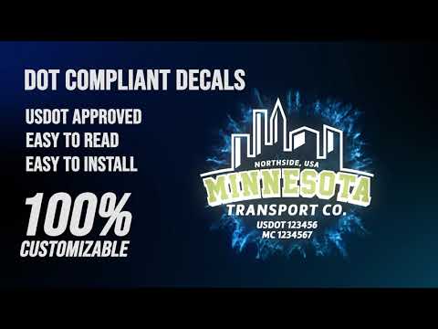 USDOT Number Sticker Decal Regulation Template Design Examples | Shop The Best USDOT Truck Lettering