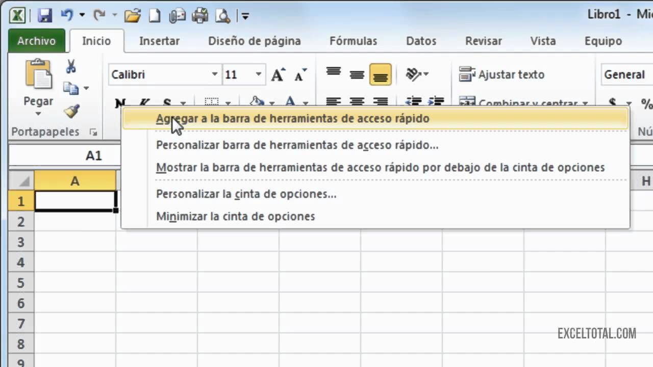 The Quick Access Toolbar in Excel