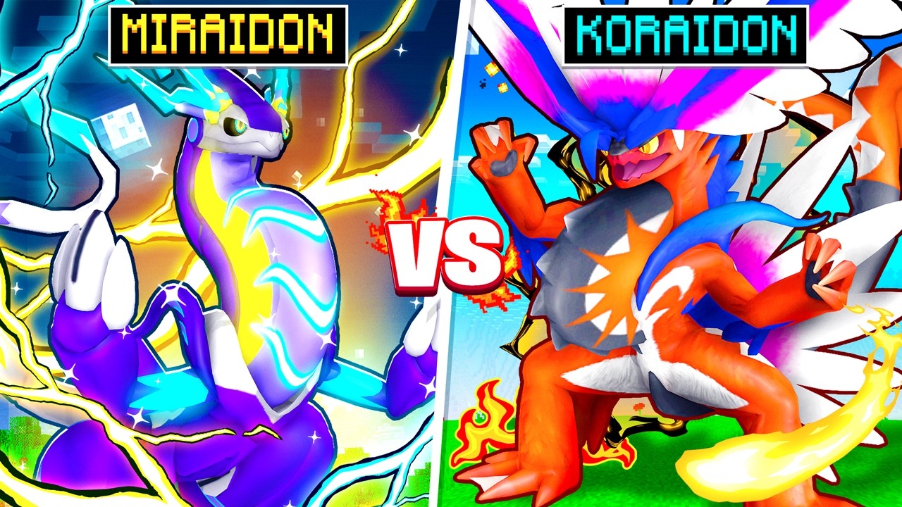 MIRAIDON Vs KORAIDON in Minecraft PIXELMON!