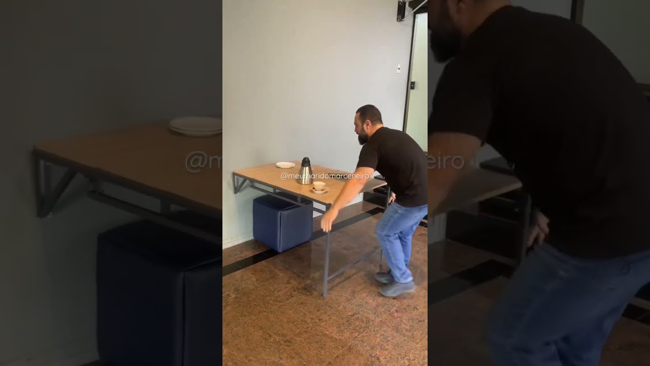 Mesa prateleira de parede com pés 80cm x 120cm 😍 compre pelo site meumaridomarceneiro.com.br