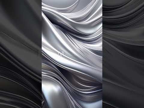 A vertical 4k background of a silver silky glittery fabric in a slow wavy motion.