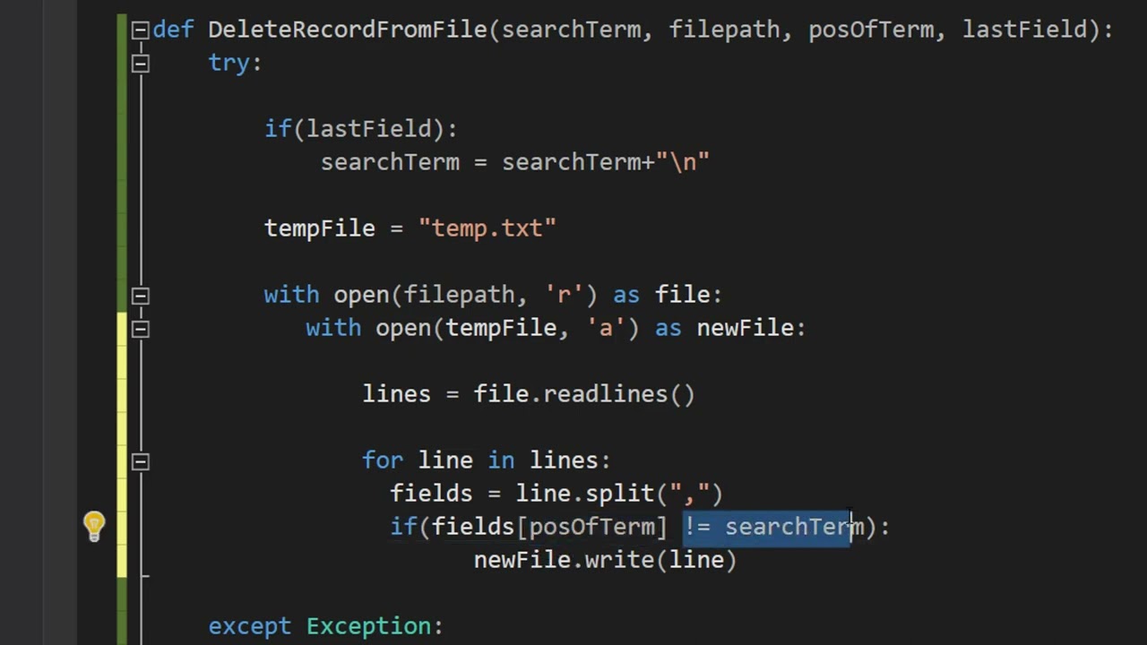 How to Delete a Record From a File With Python