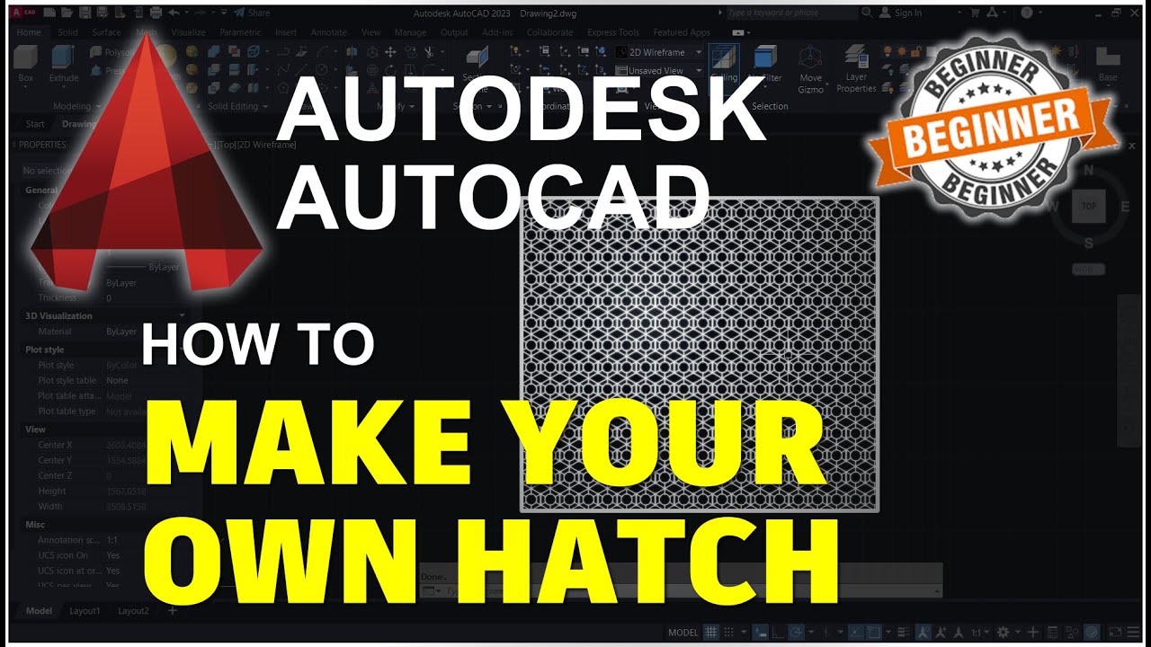 AutoCAD How To Make Your Own Hatch Tutorial