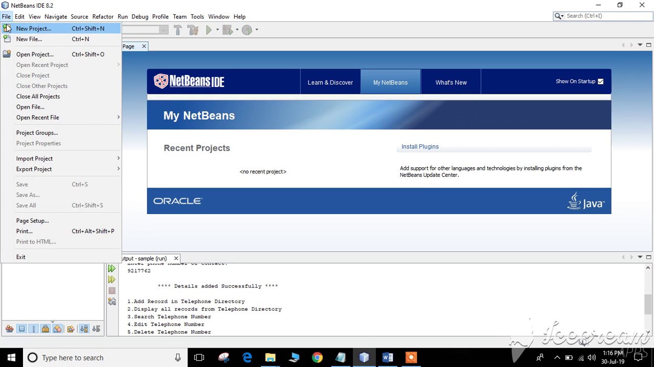 Create project in Netbeans. Your first code and class in java. Telephone directory in java | JAVA