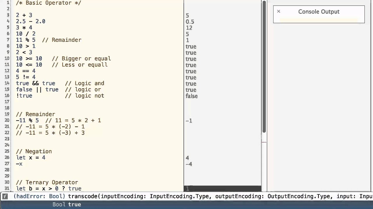 Swift Programming #3: Basic Operators