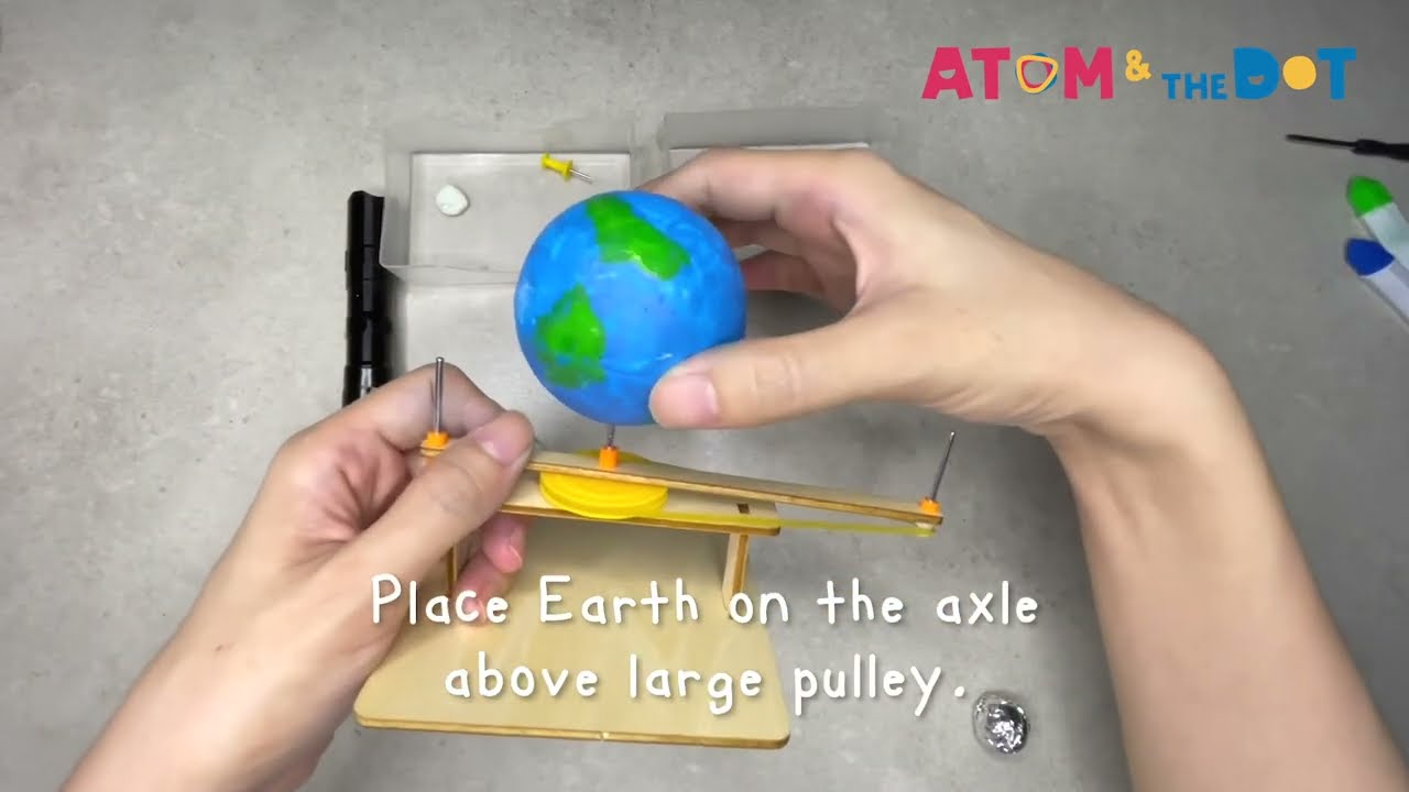 DIY 3D rotating Earth, Moon & Sun Model