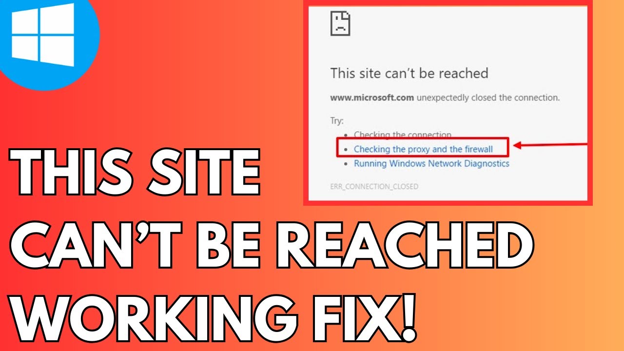 This site can’t be reached checking the proxy and the firewall 2024 Guide