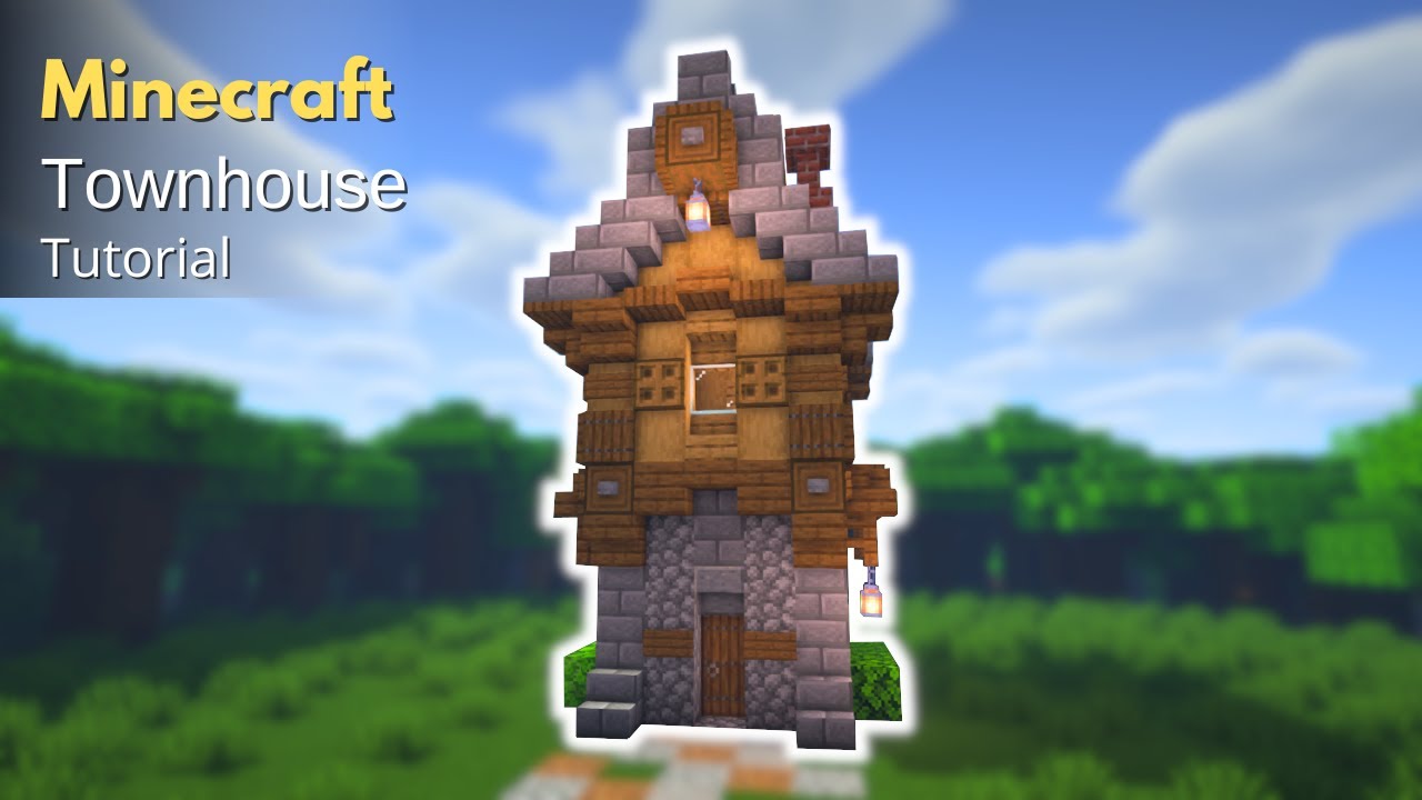 Minecraft: How to Build a Tall Medieval Townhouse | Townhouse (Tutorial ...