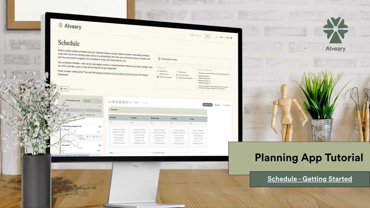 Schedule Page Tutorial - Getting Started #charlottemason #educationplanning