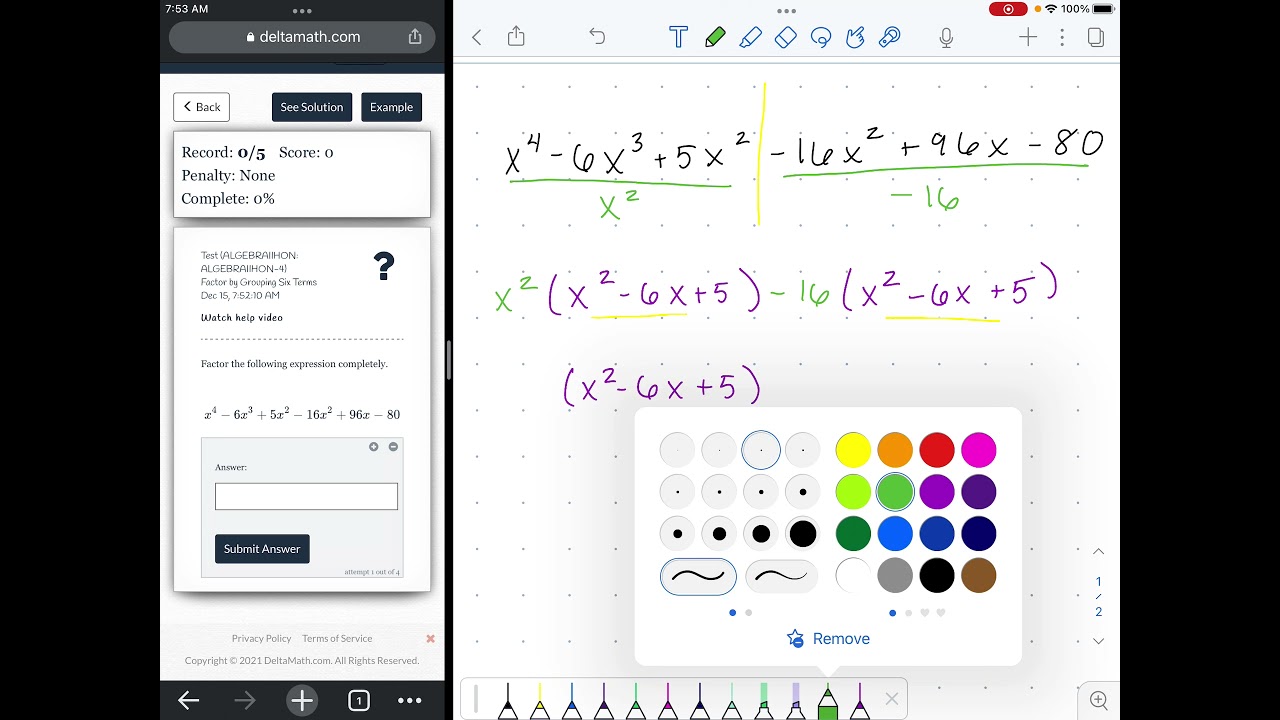 Factoring by Grouping with 6 Terms Example