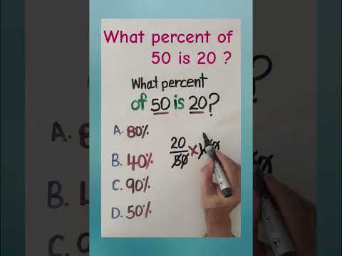 What percent of 50 is 20?#shorts