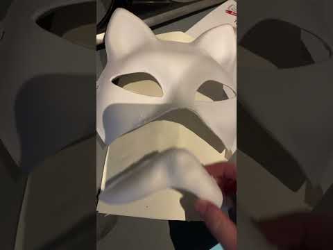 Making a fox mask out of cat mask #therian #masks