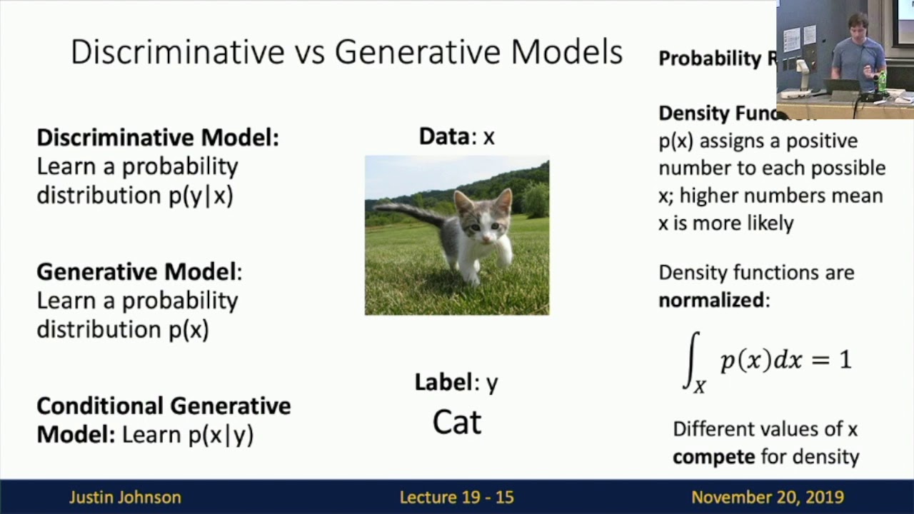 Lecture 19: Generative Models I