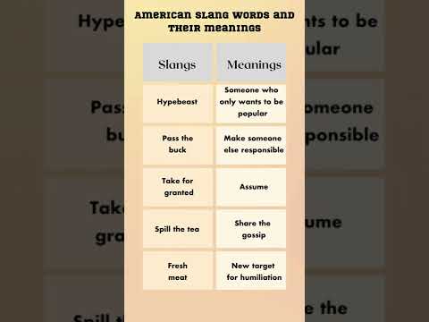 American slang words and their meanings