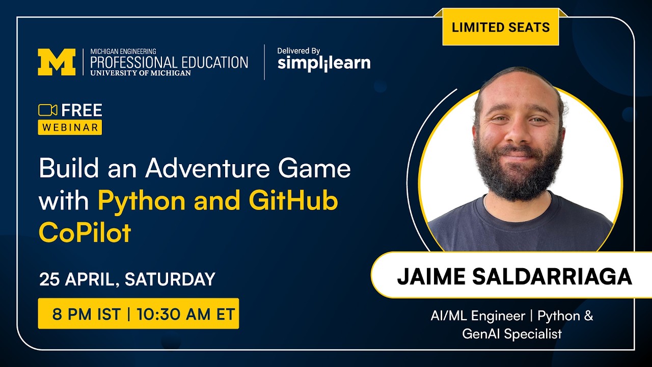 Build A Python Adventure Game with GitHub Copilot | GitHub Tutorial | Python Project | Simplilearn