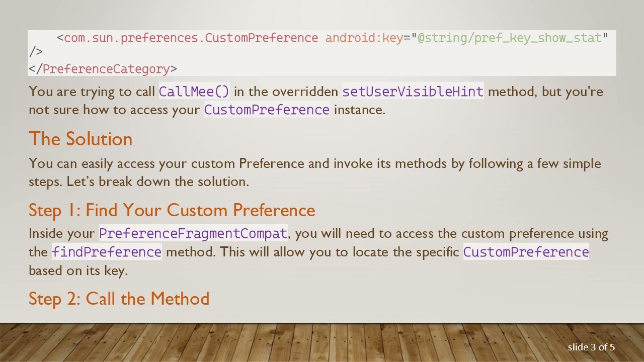 How to Access Your Custom Preference Class from Inside PreferenceFragmentCompat in Android