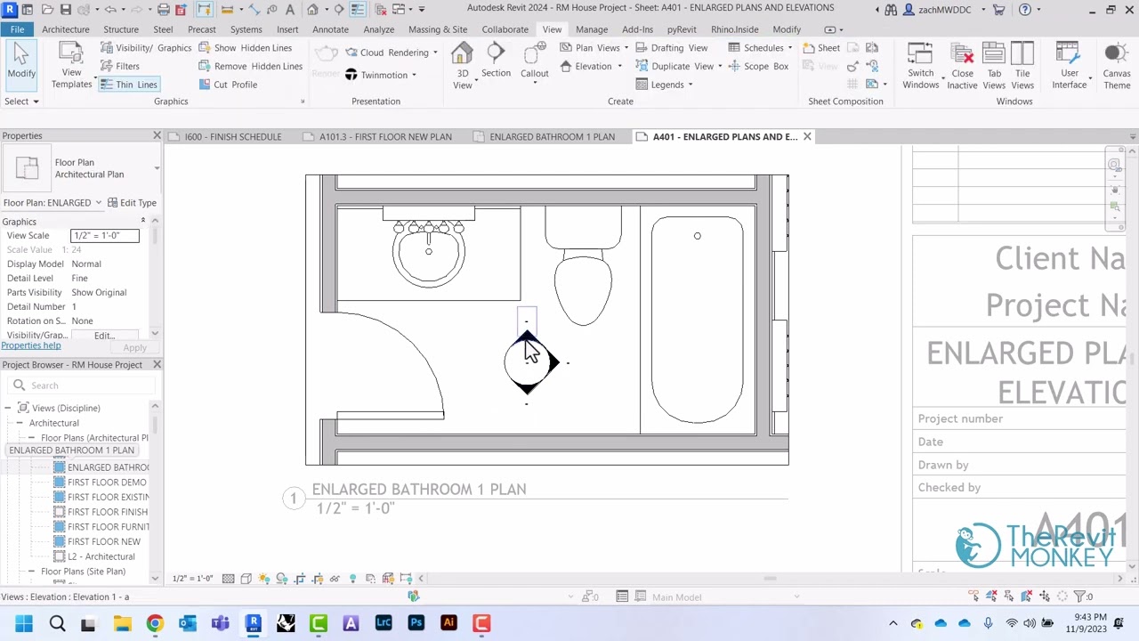 Setting Up Enlarged Plans and Interior Elevations in Revit