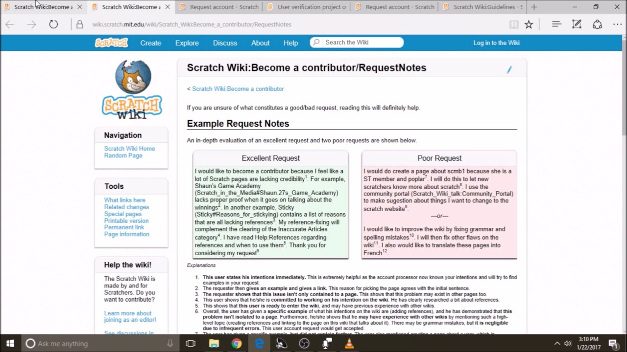 Scratch Wiki - How to Write an Account Request