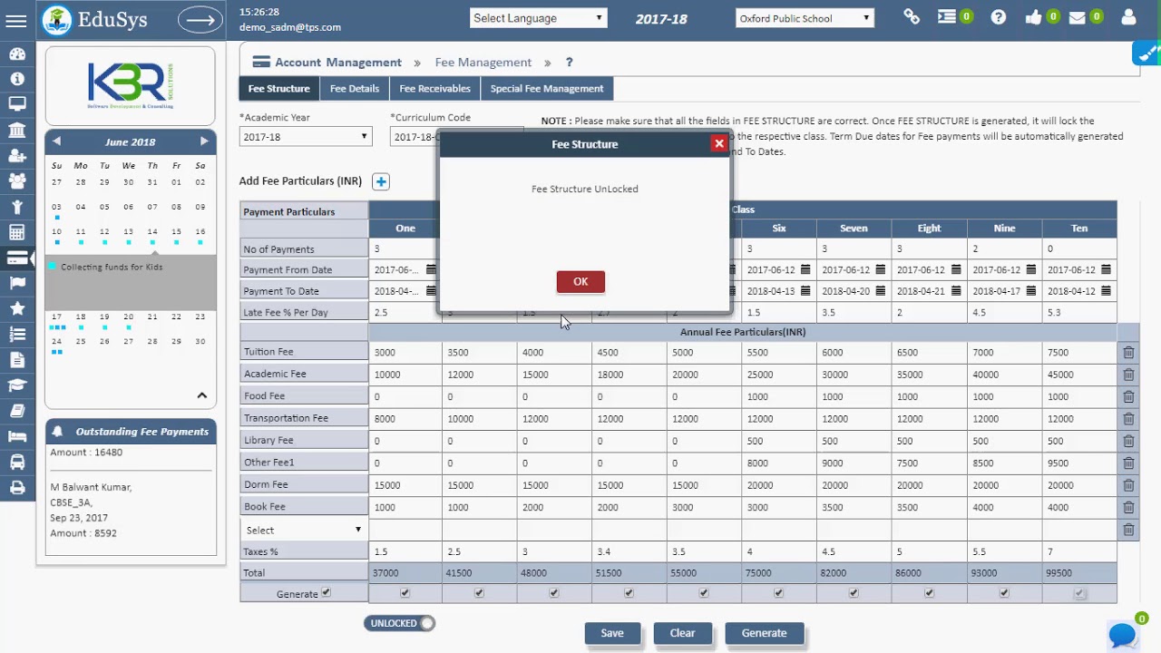 How Fee Structure is Classified in School Management Software