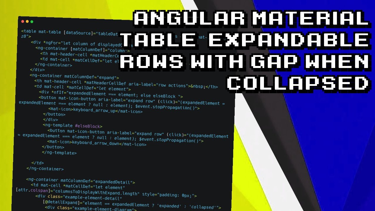 Fixing gap issue in Angular material table with expandable rows