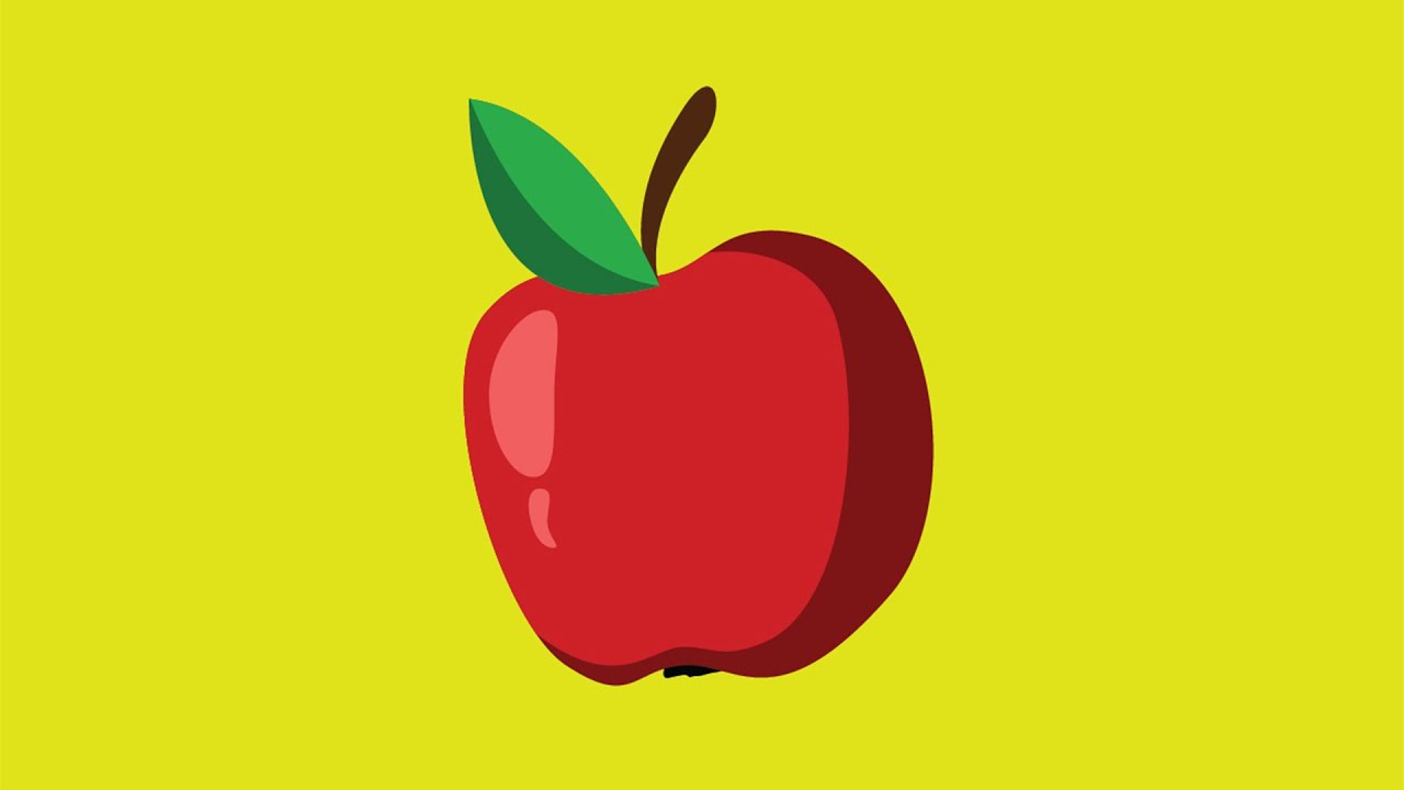 Apple Illustration Simple Flat Design / Adobe Illustrator Tutorial